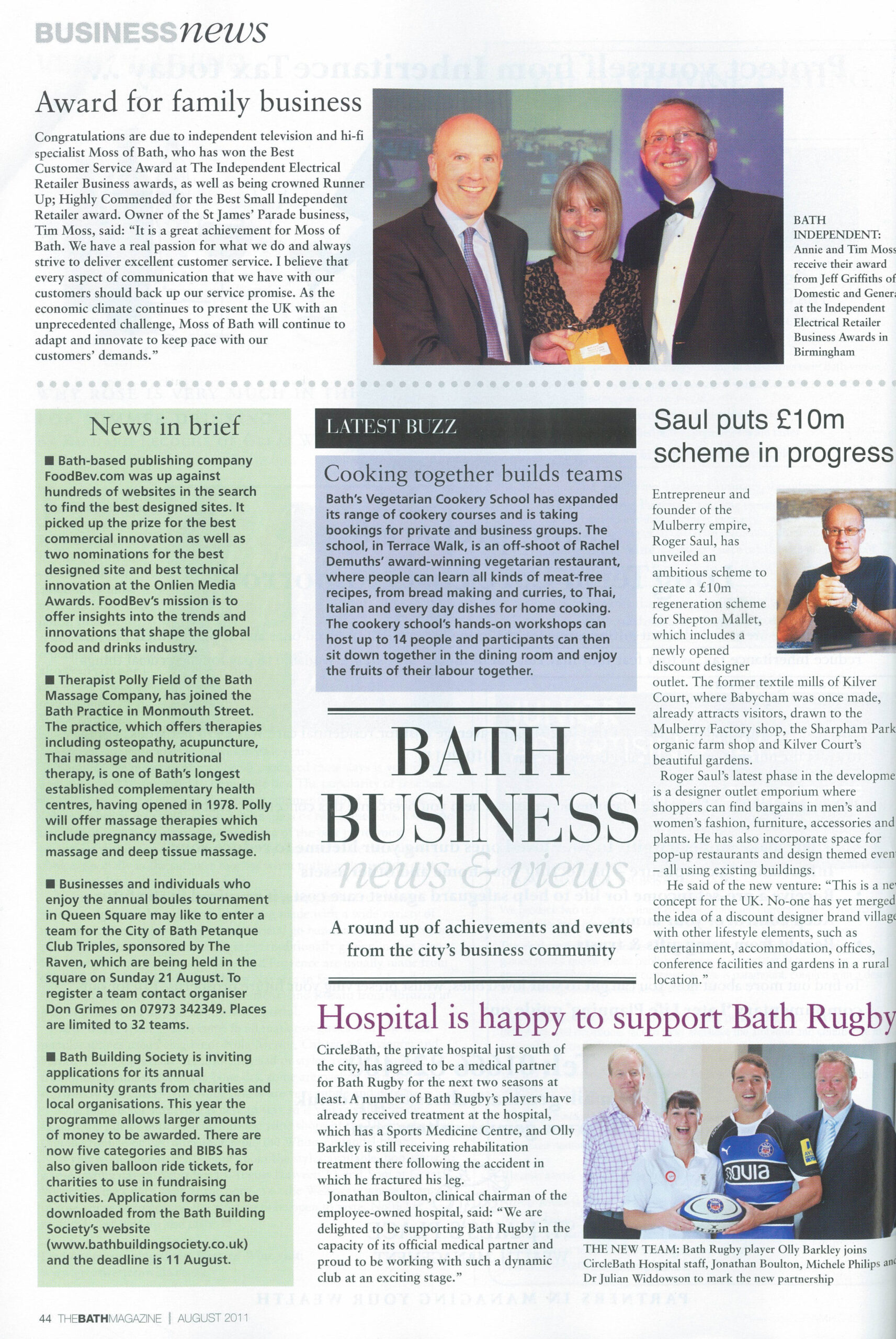 Press coverage - The Bath Magazine - The Bath Massage Company